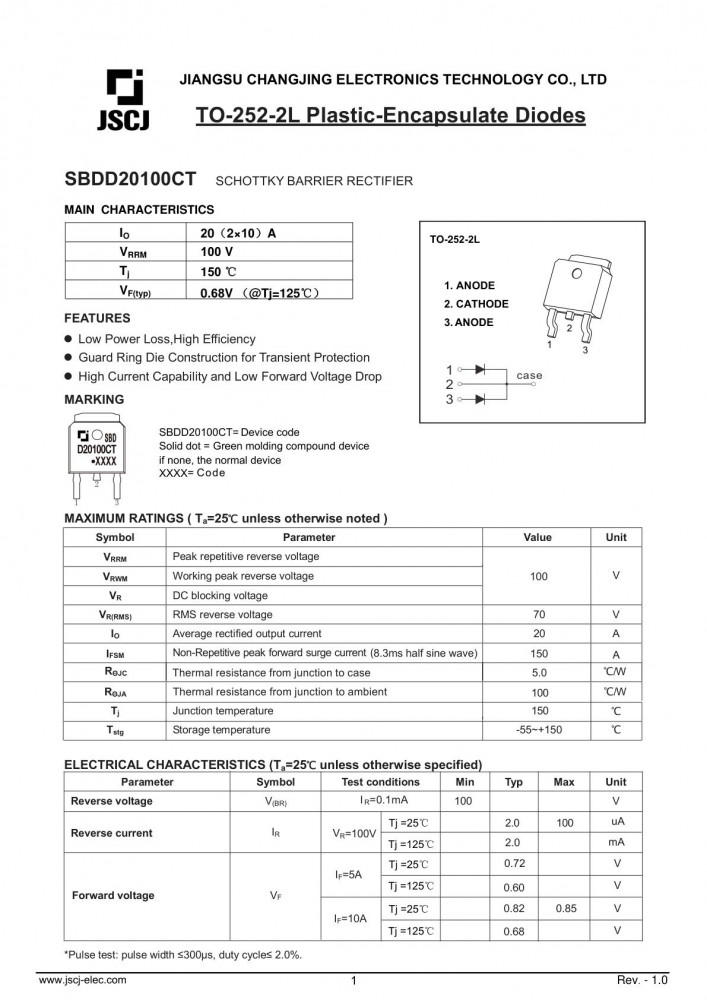 SBDD20100CT datasheet page 1