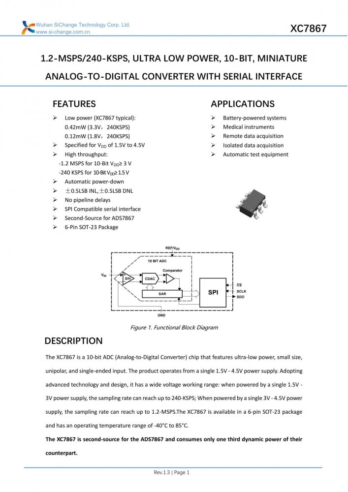 XC7867 datasheet page 1