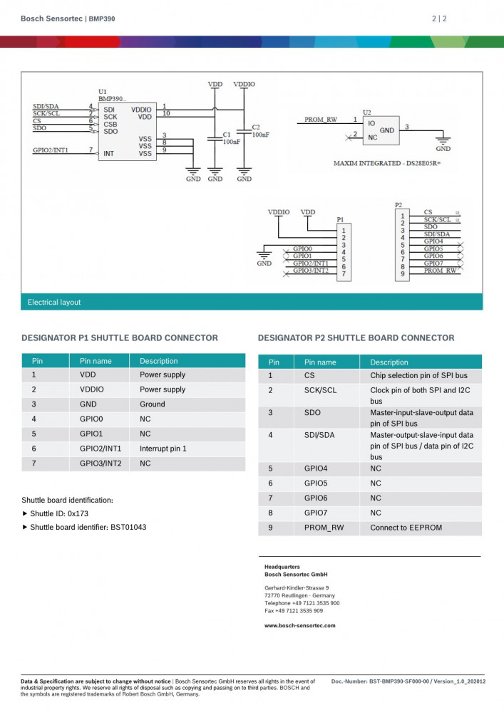 BMP390 Shuttle Board 3.0 document page 2