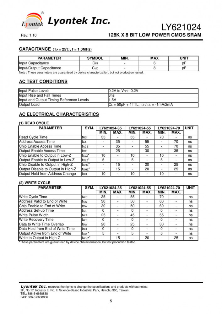 LY621024 datasheet page 6