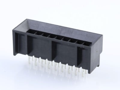 Micro-Fit BMI CPI Compliant Pin Header, Blind Mate Interface, Dual Row, Vertical, 8 Circuits, PA Polyamide Nylon 4/6, UL 94V-0, 0.76µm Gold (Au) Selective Contact Plating, Tin (Sn) Tail Plating