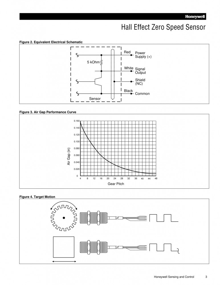 LCZ Series Hall-effect zero-speed sensor document, page 3
