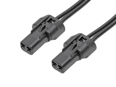Mini-Fit Jr. Female-to-Mini-Fit Jr. Female Off-the-Shelf (OTS) Overmolded Cable Assembly, Single Row, 1.0m Length, 3 Circuits, Black