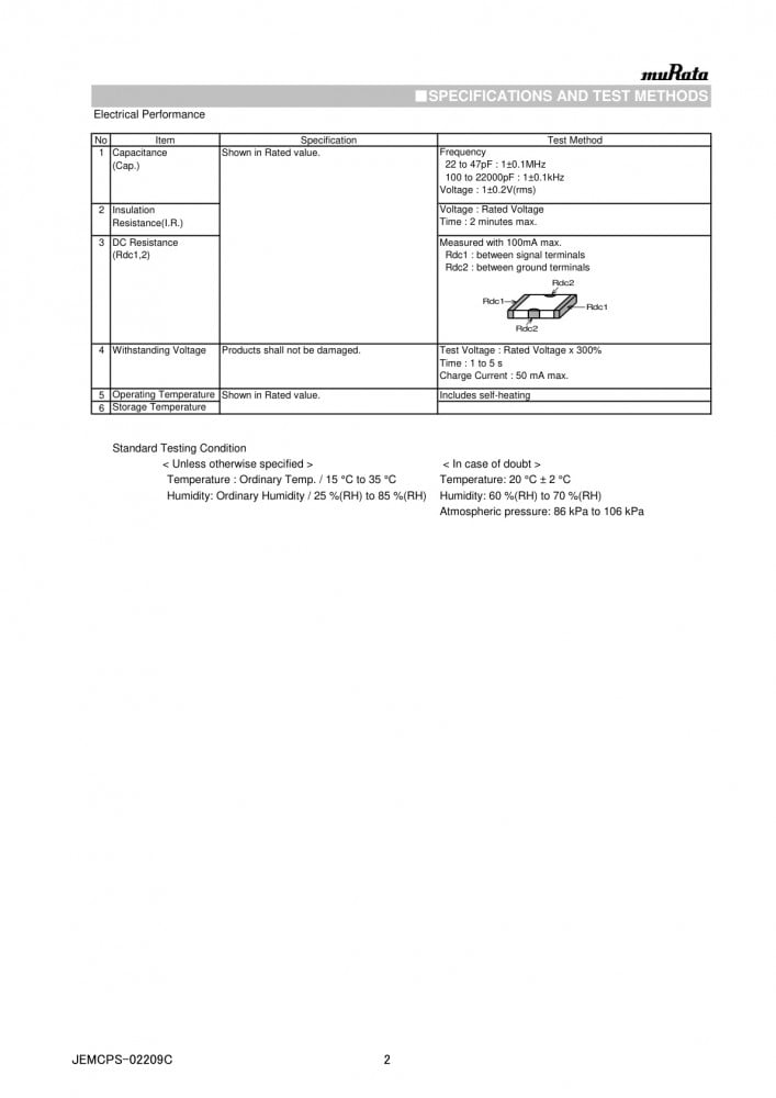 NFM18CC223R1C3D datasheet page 2