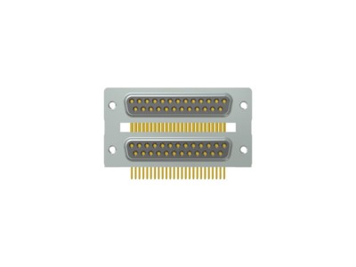 D-SUB Dual Port • Dual port 25-pos. /25-pos. • Dual port socket upper / Socket bottom • Solder pin angled .625