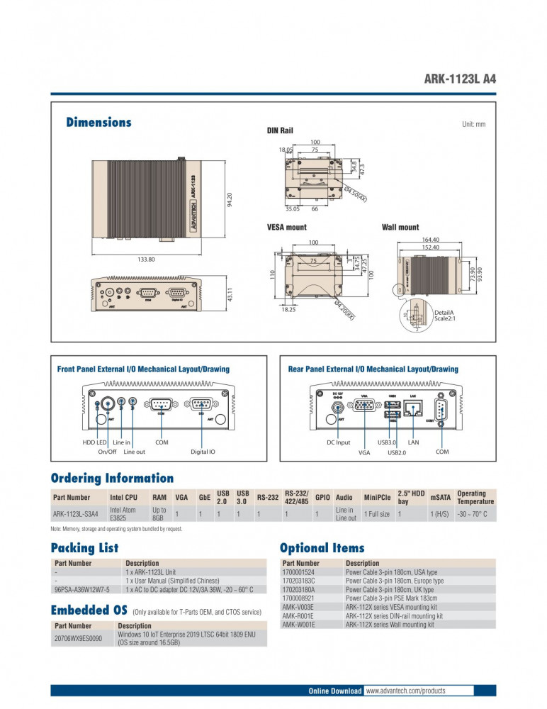 ARK-1123L product document page 2