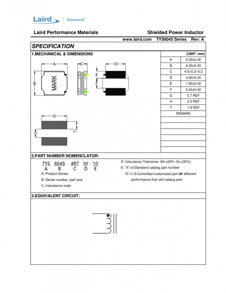 Laird TYS6045 datasheet page 2