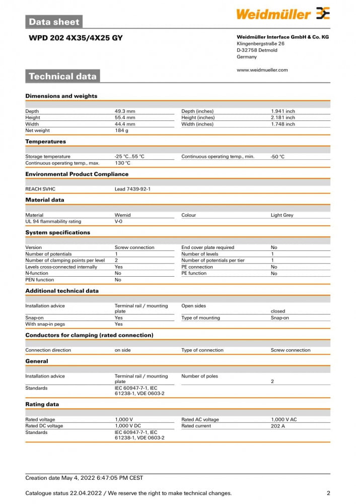 WPD 202 technical document page 2