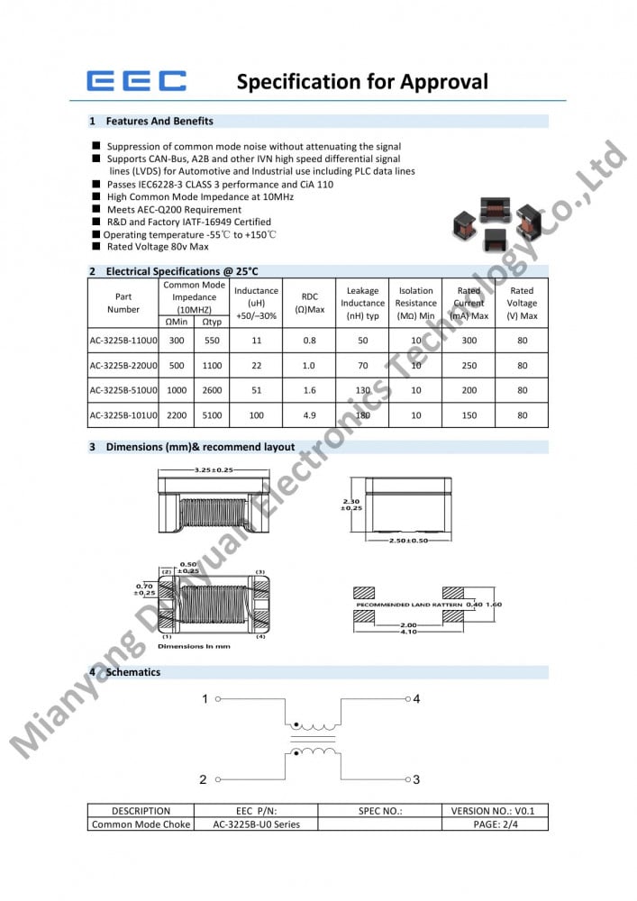 EEC AC-3225B-U0 specification page 3