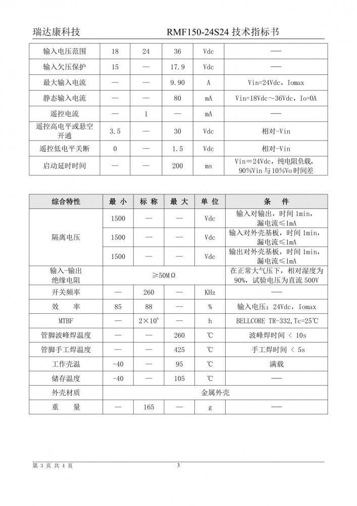 RMF150-24S24 datasheet page 3