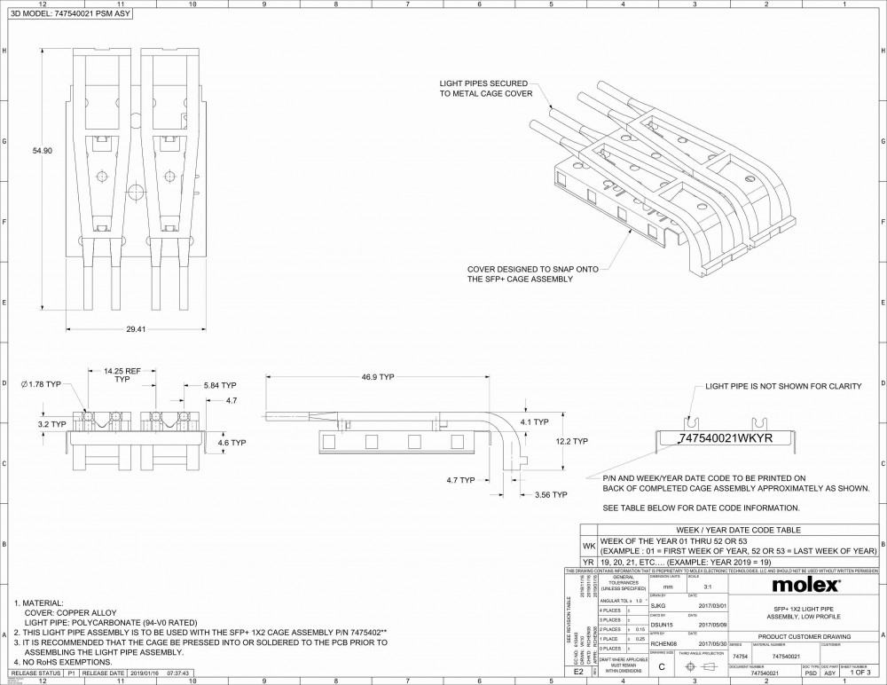 0747540021 product drawing, page 1