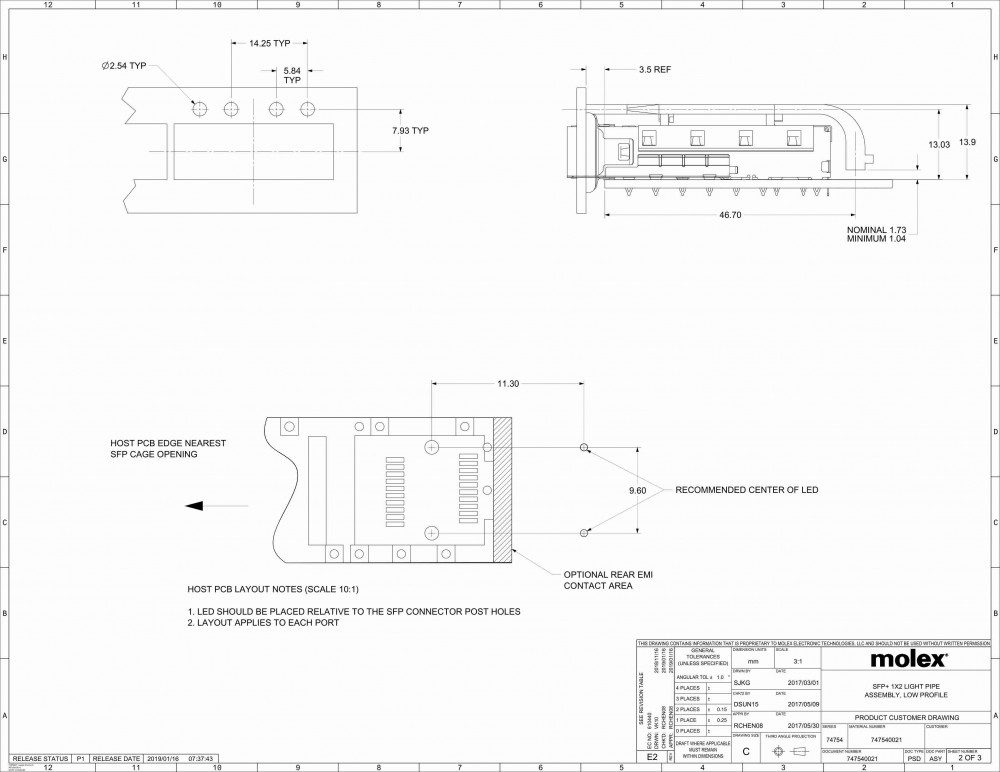 0747540021 product drawing, page 2