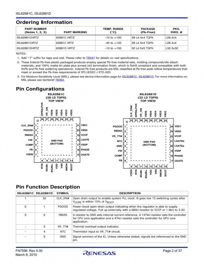 ISL62881D datasheet page 2
