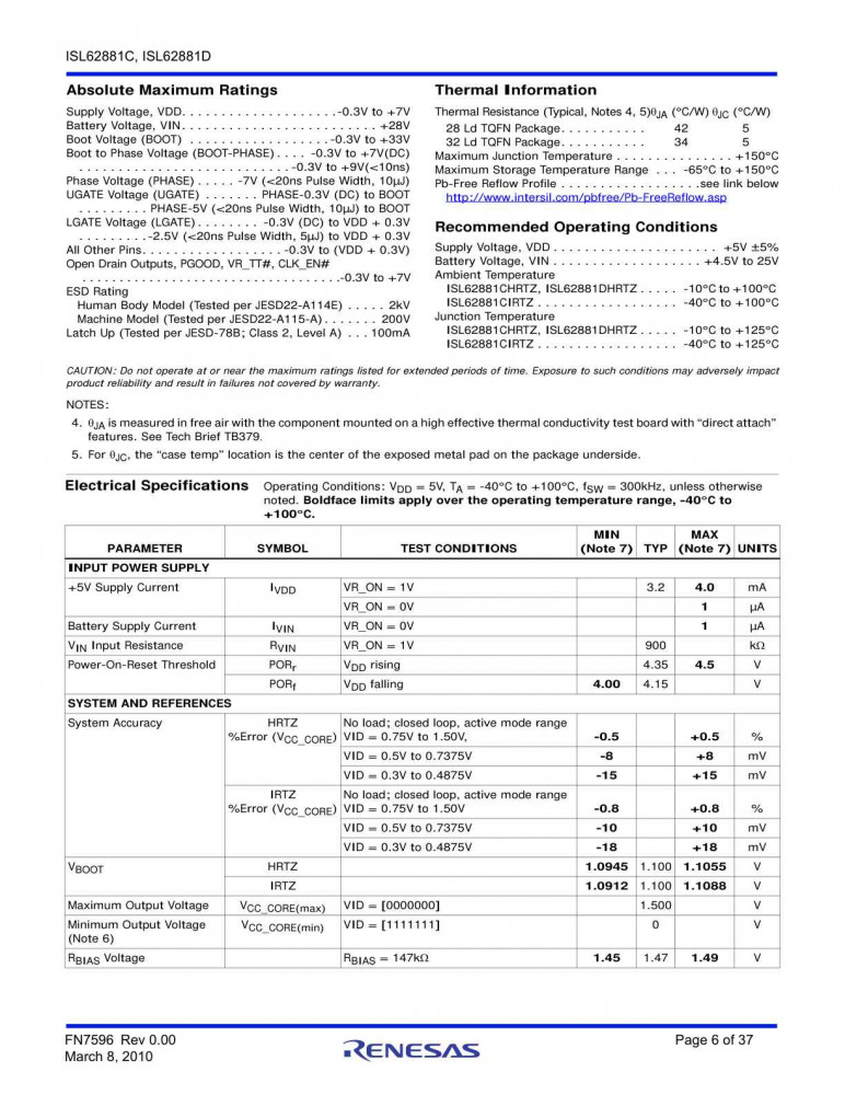 ISL62881D datasheet page 6