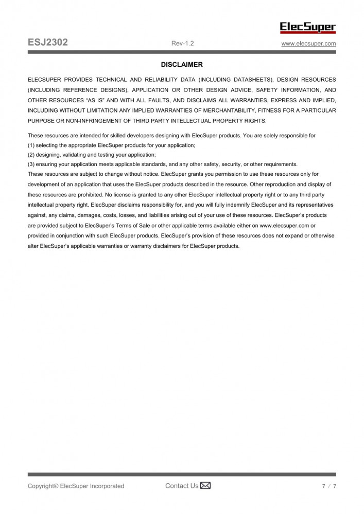 ESJ2302 datasheet page 7