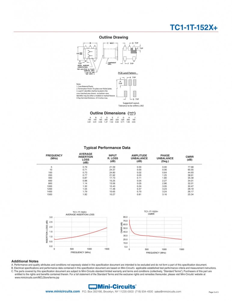 TC1-1T-152X+ datasheet page 3