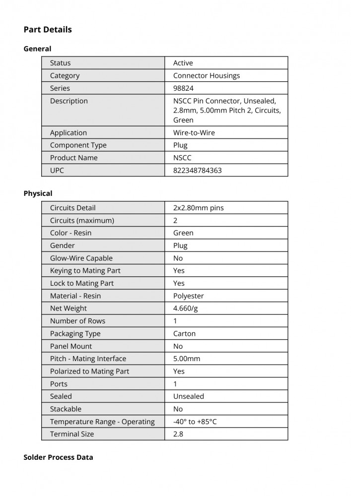 Technical document image 2 for MOLEX 988241025