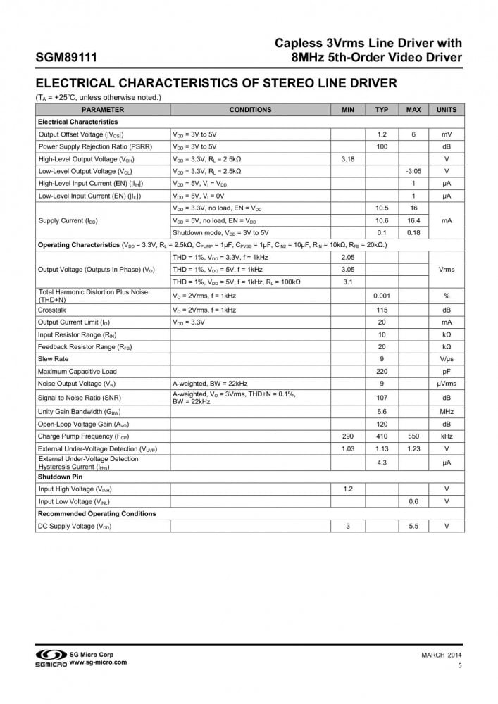 SGM89111 datasheet page 5