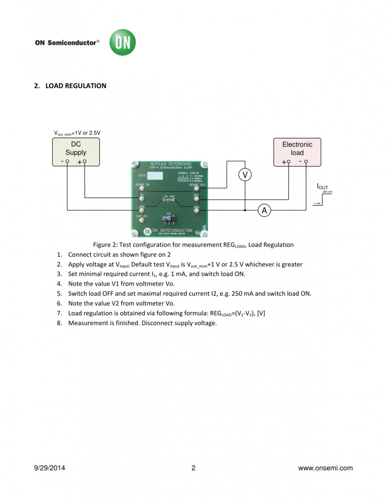 NCP160FCT2GEVB test procedure page 2