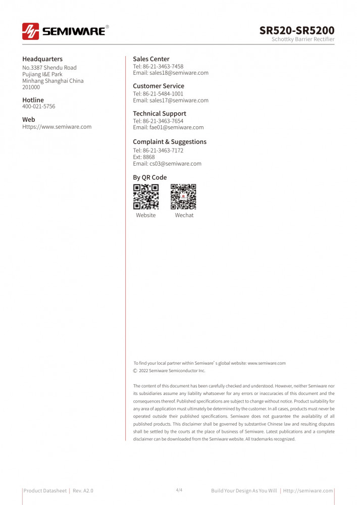 SEMIWARE SR550 datasheet page 4