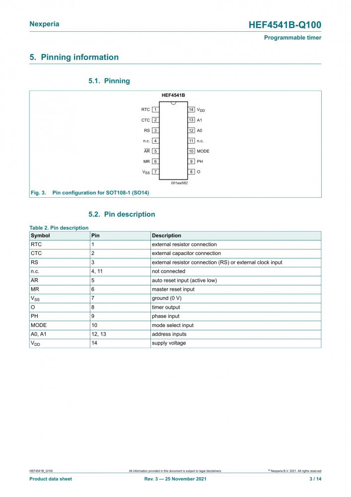 HEF4541BT-Q100Y datasheet page 3