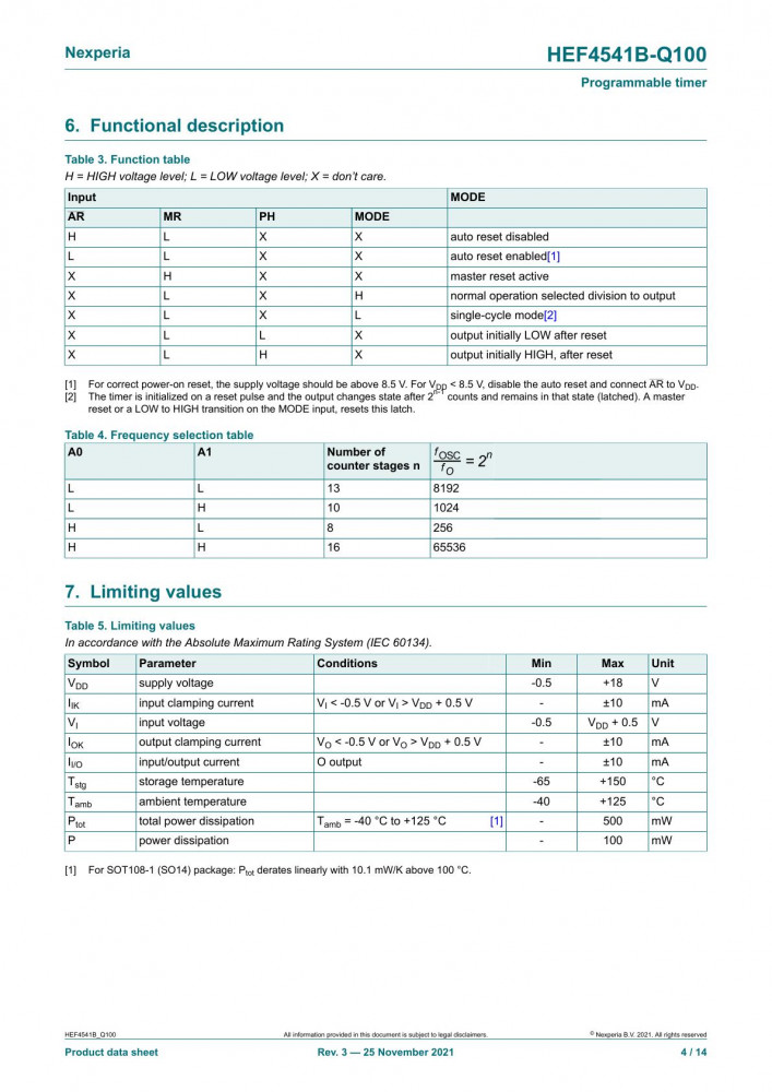 HEF4541BT-Q100Y datasheet page 4