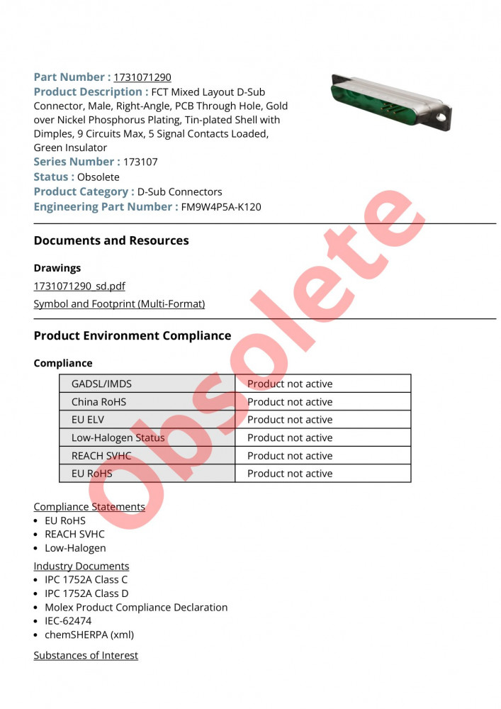 MOLEX 1731071290 technical drawing image 1
