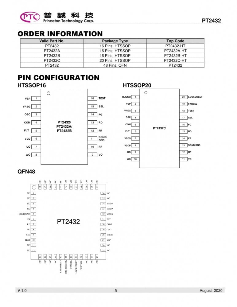 PT2432 technical document page 5