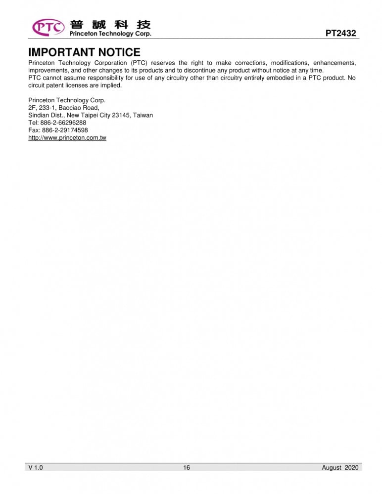 PT2432 technical document page 6