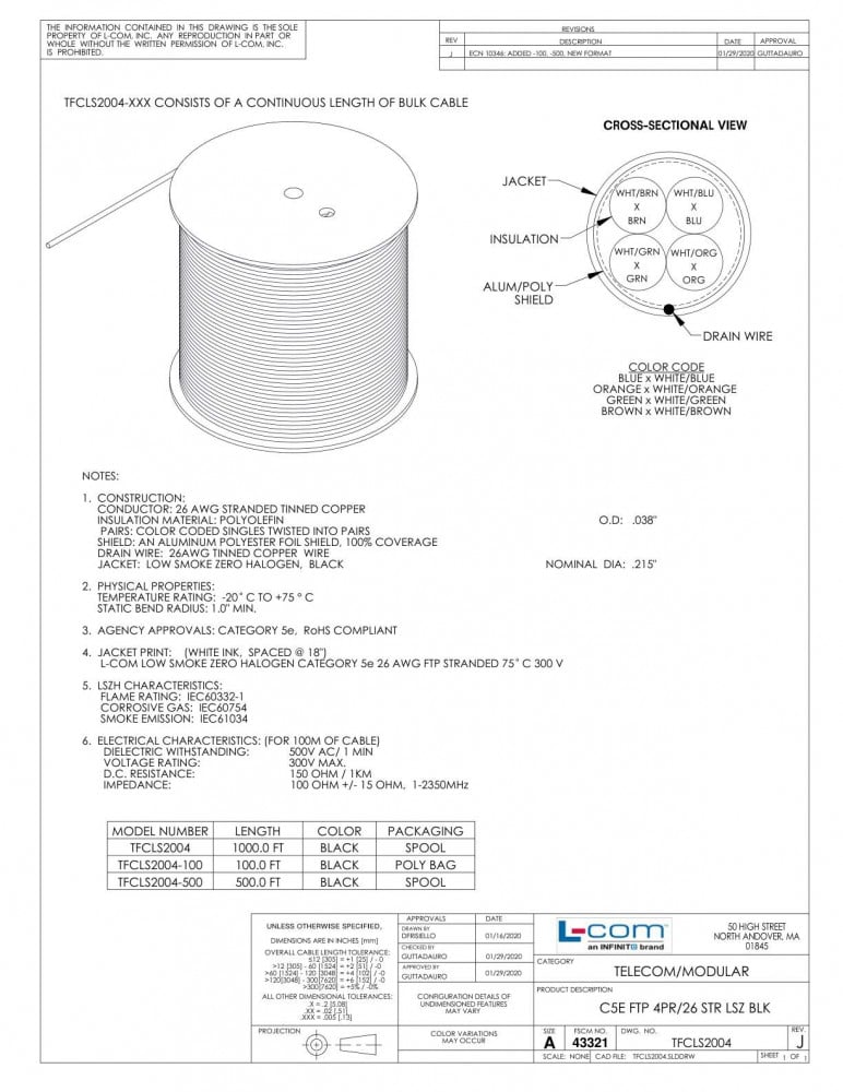 L-com TFCLS2004 product drawing and specifications