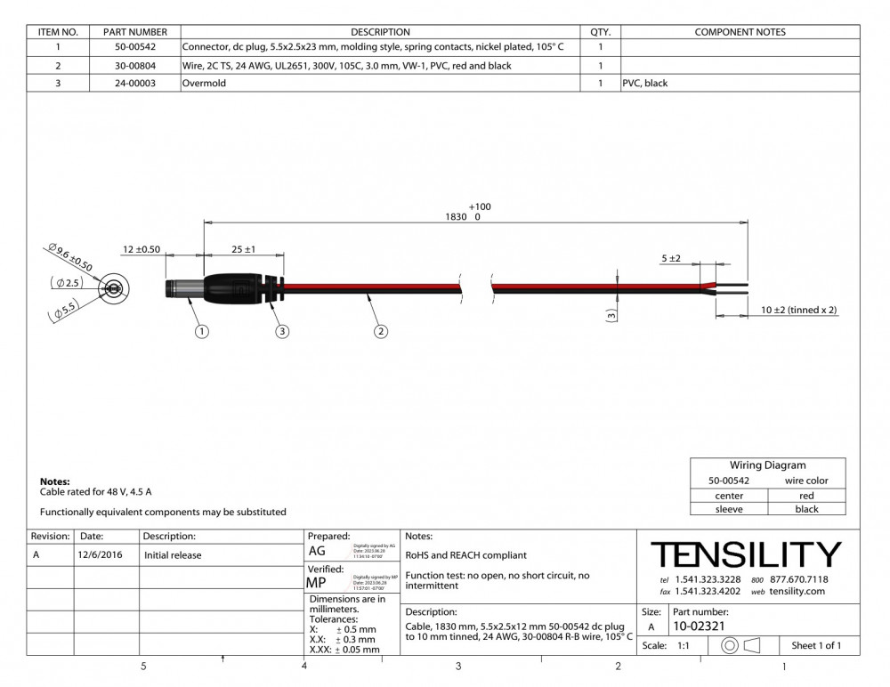 Tensility International 10-02321 product drawing preview
