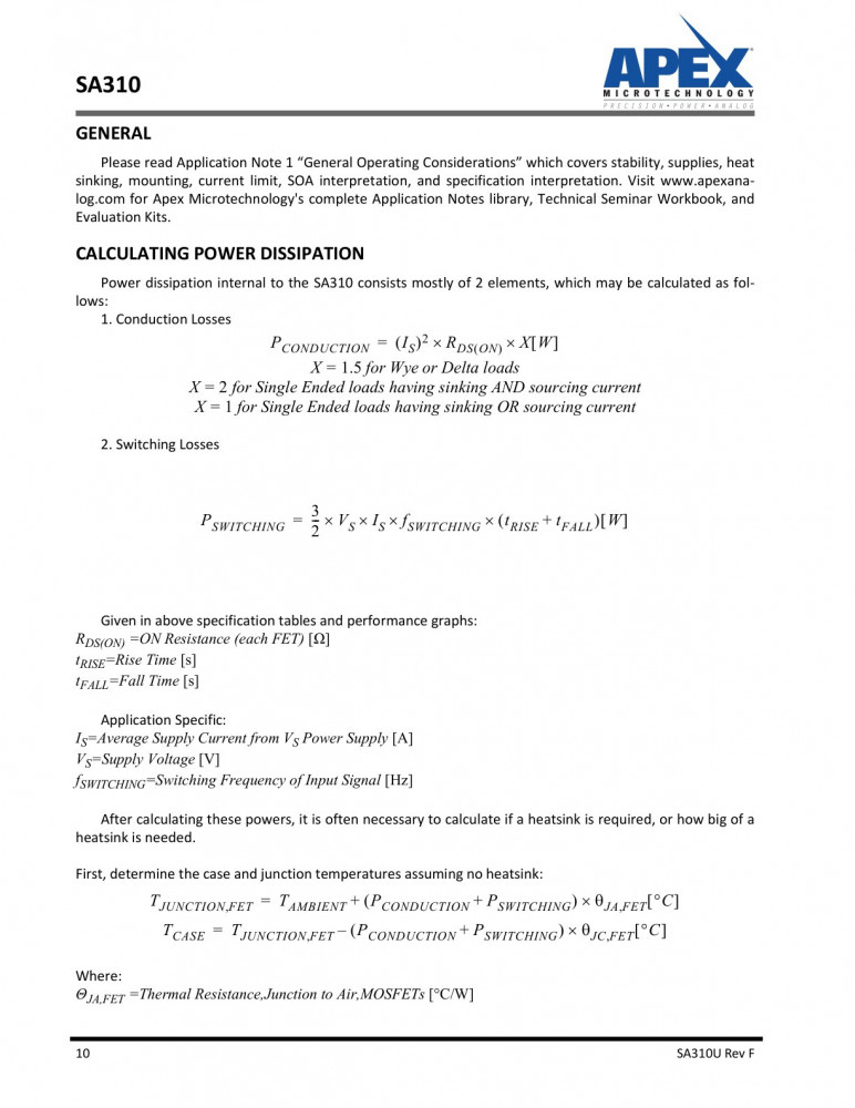 SA310 datasheet page 10