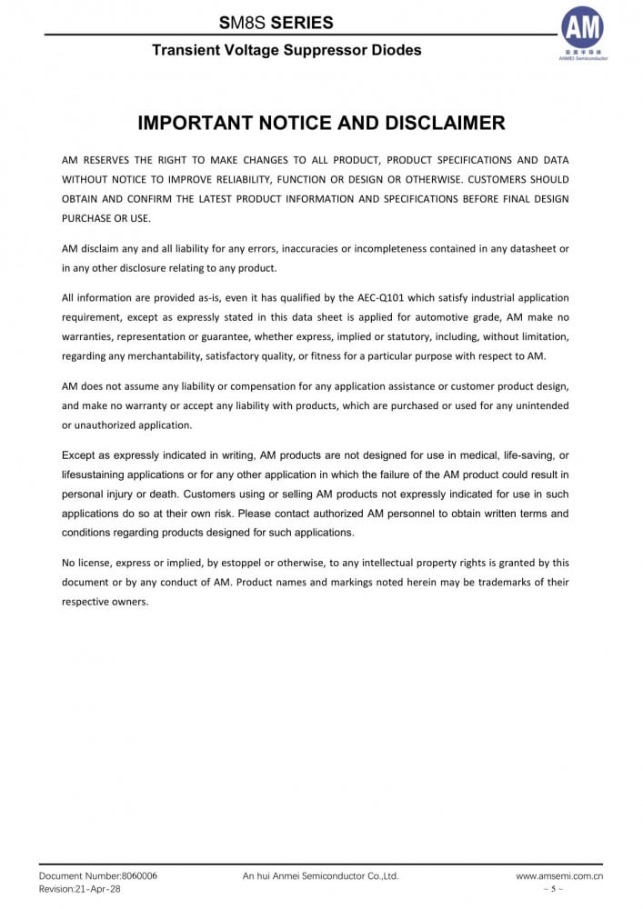 SM8S28A datasheet page 5