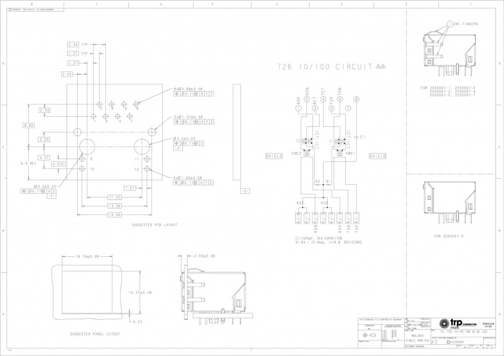 Bel Fuse 2250067-1 controlled drawing page 2