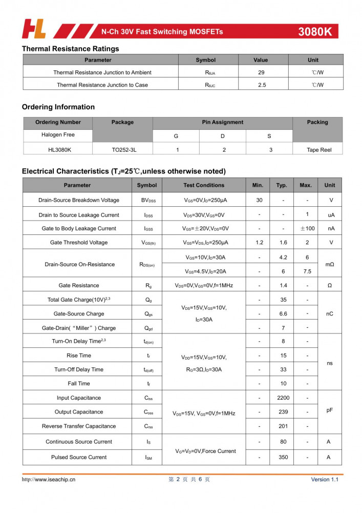 HL 3080K datasheet page 2