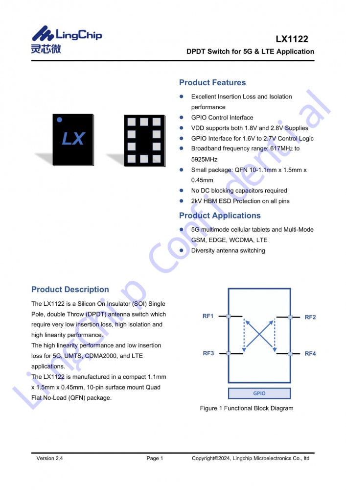 LX1122 datasheet page 1