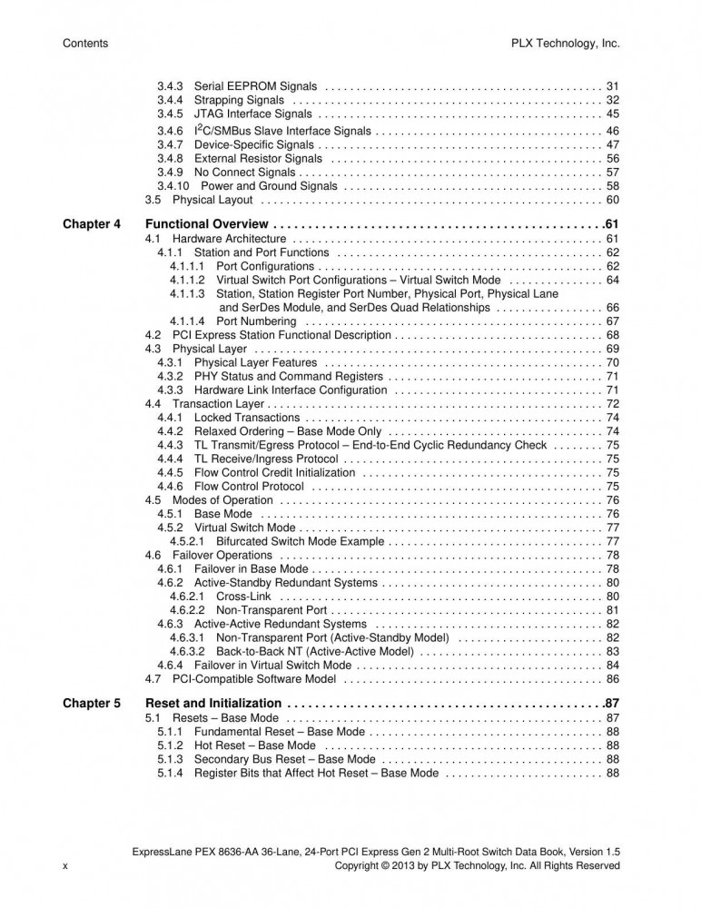 PEX8636-AA data book page 10