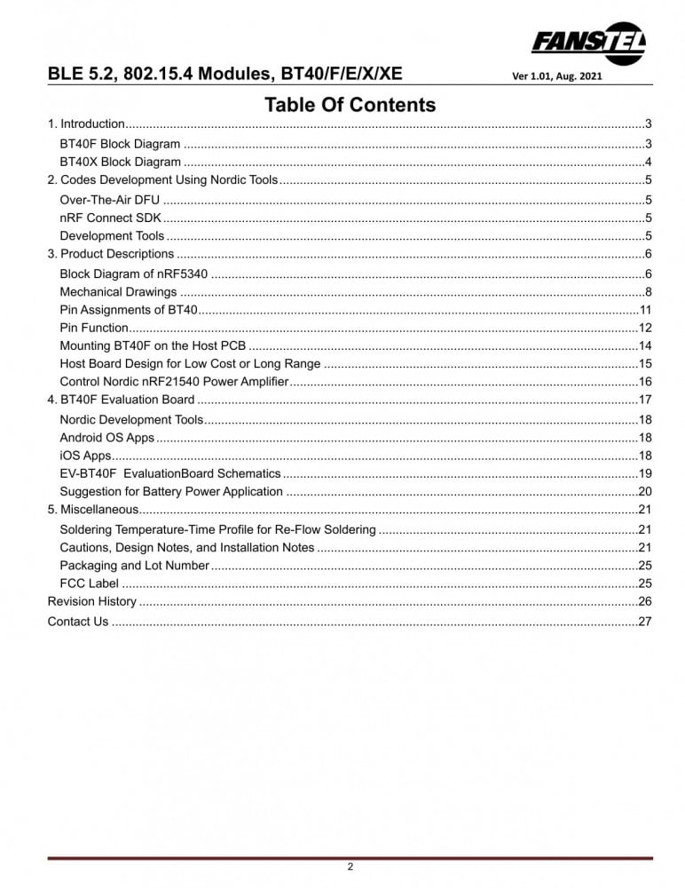 BT40E technical document page 2