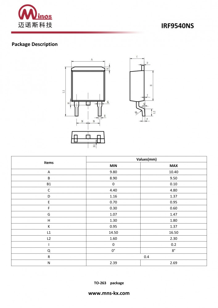 IRF9540NS datasheet page 3