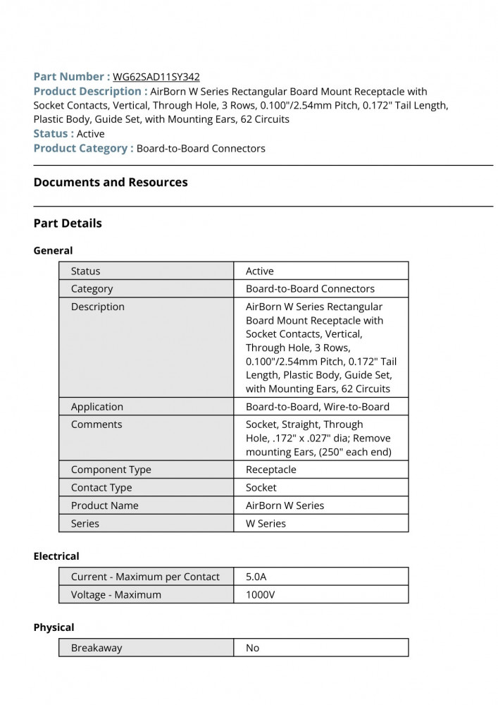 WG62SAD11SY342 technical document image 1