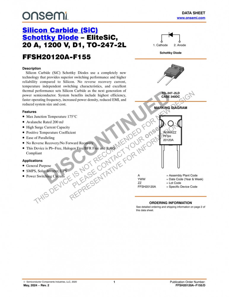 FFSH20120A-F155 datasheet page 1