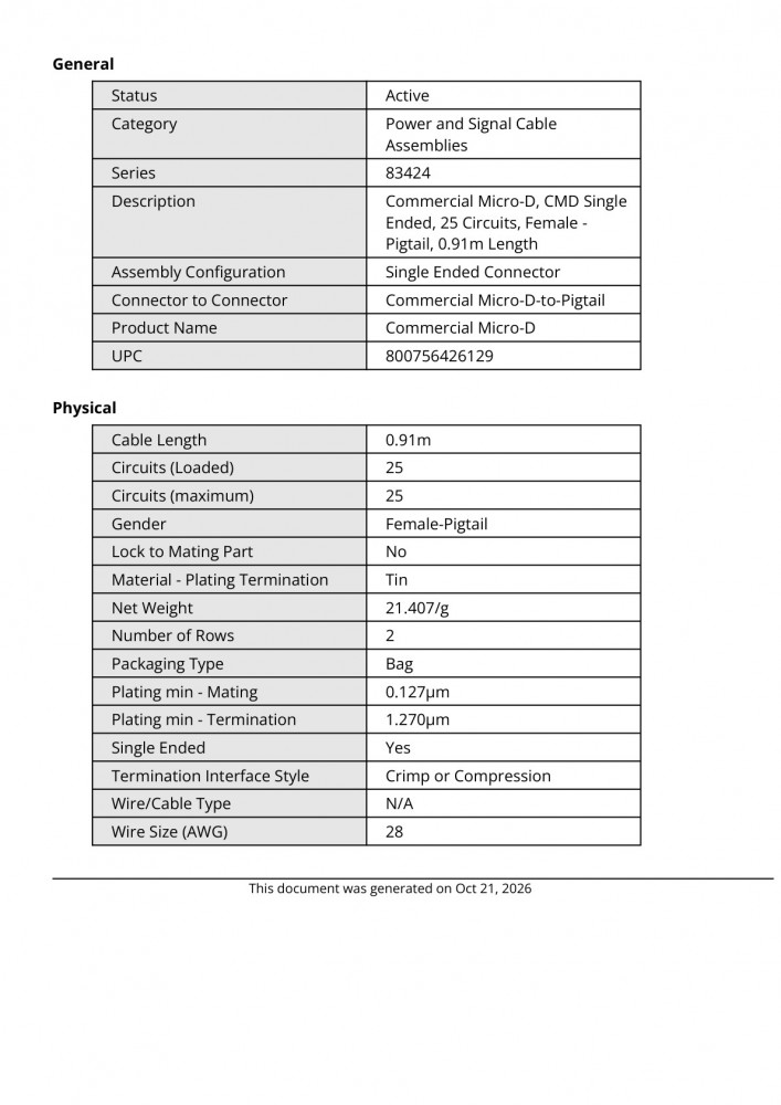 MOLEX 834249020 product document image 2