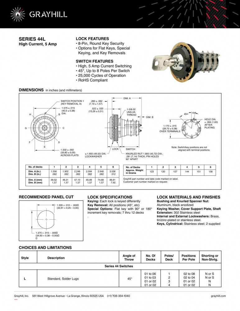 Grayhill Series 44L document page 1