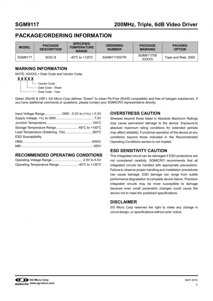 SGM9117 datasheet page 2