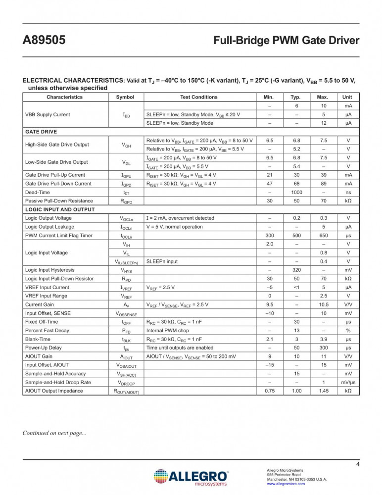 A89505 datasheet page 4