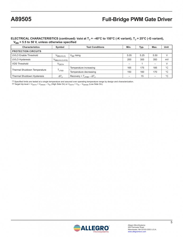 A89505 datasheet page 5