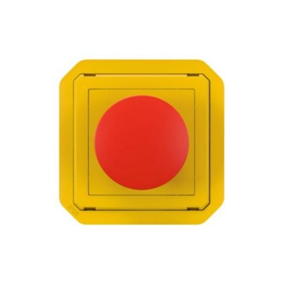 Plexo - Emergency push button - Yellow mechanism - IP55 IK07 impact and dust protection - 22.5mm screw terminals 220V to 250V AC for sale