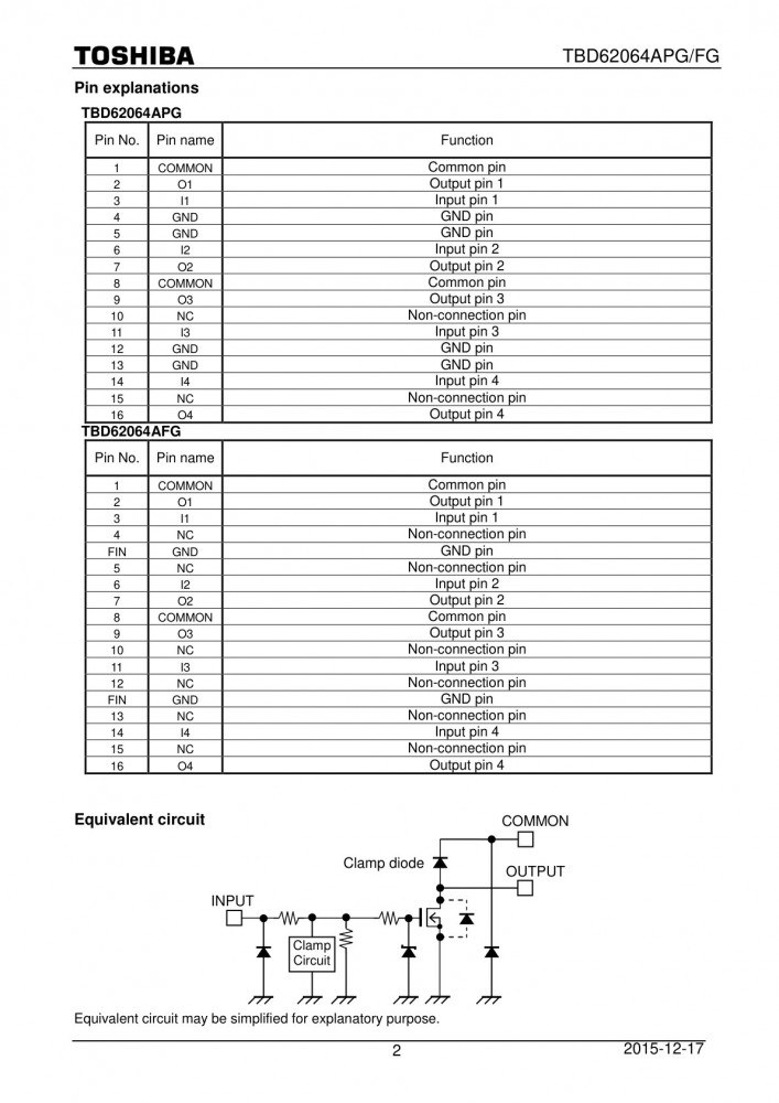 TBD62064A datasheet page 2