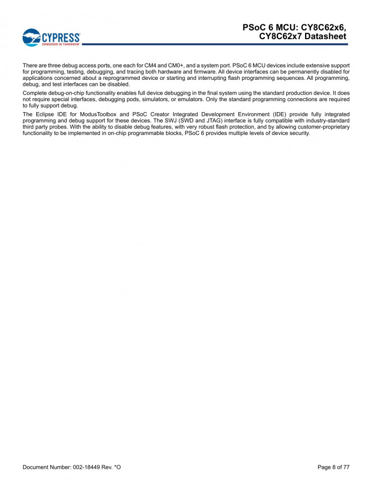 CY8C6247BZI-D34 datasheet page 9