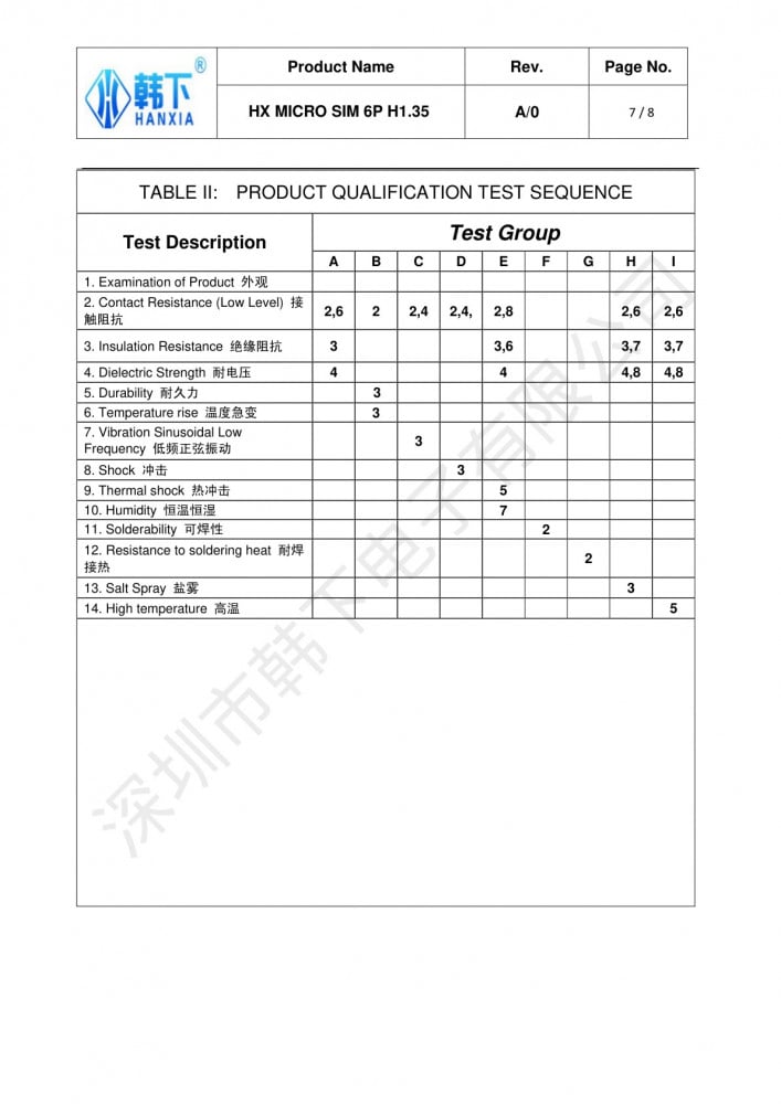 HX MICRO SIM 6P H1.35 reflow documentation page 9